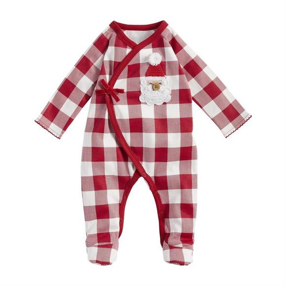 Mud Pie | One Pieces | New Mudpie Baby Crochet Check Santa Sleeper ...